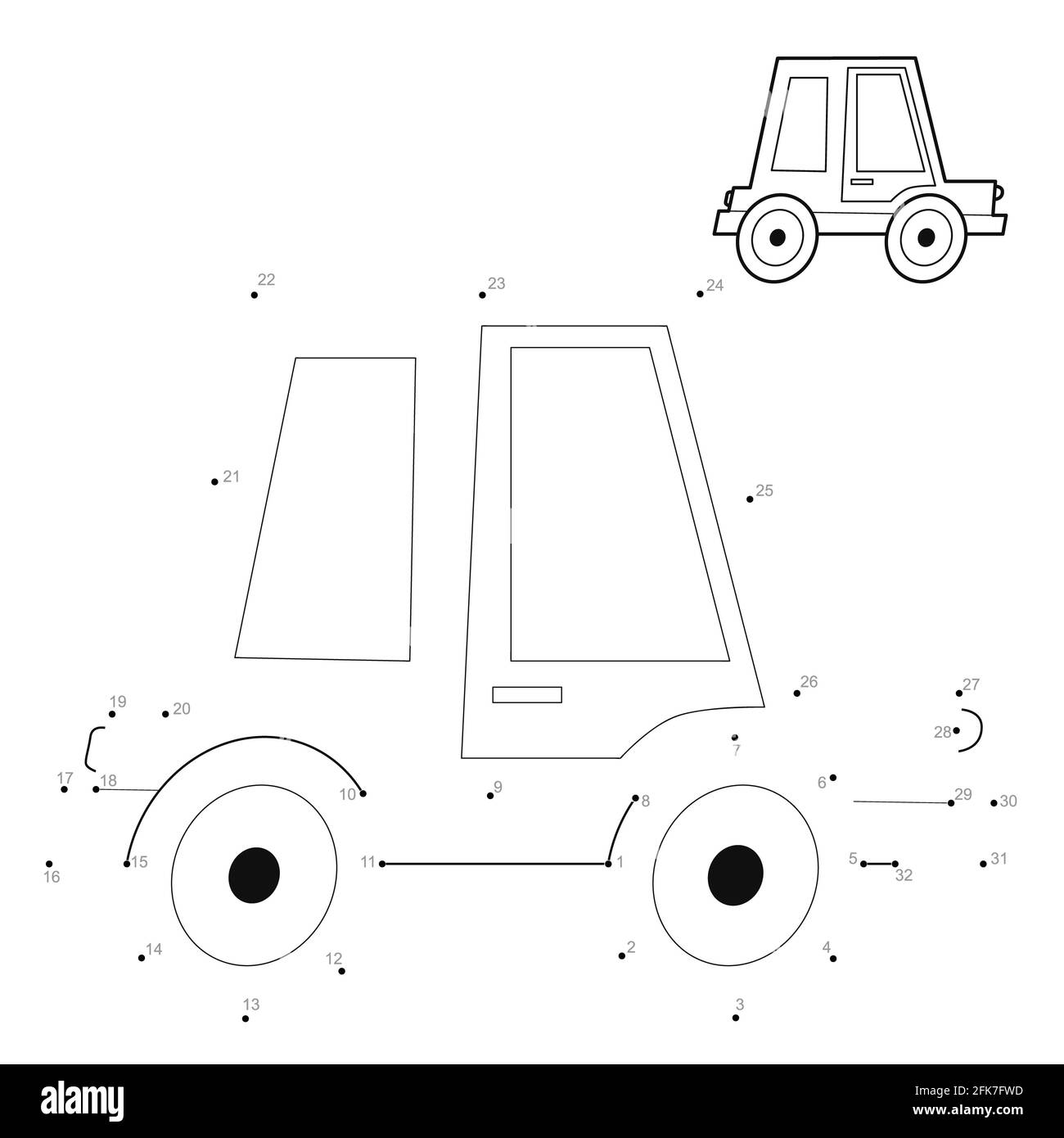 Dot to dot puzzle for children. Connect dots game. car illustration ...