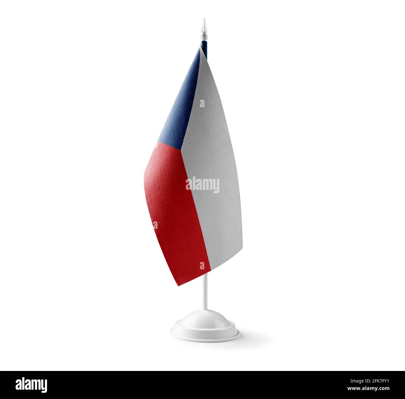 Small national flag of the Czechia on a white background Stock Photo ...