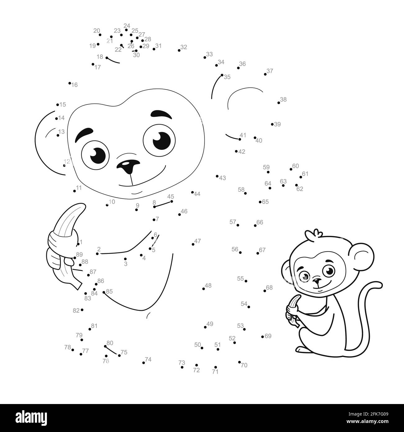 Connect the dots game monkey hi-res stock photography and images - Alamy
