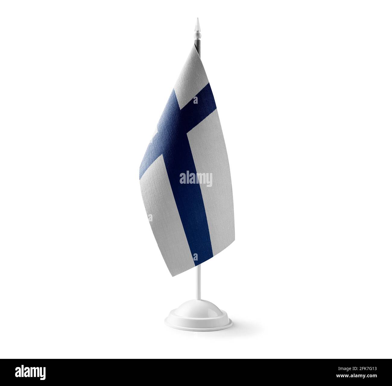 Small national flag of the Finland on a white background Stock Photo ...
