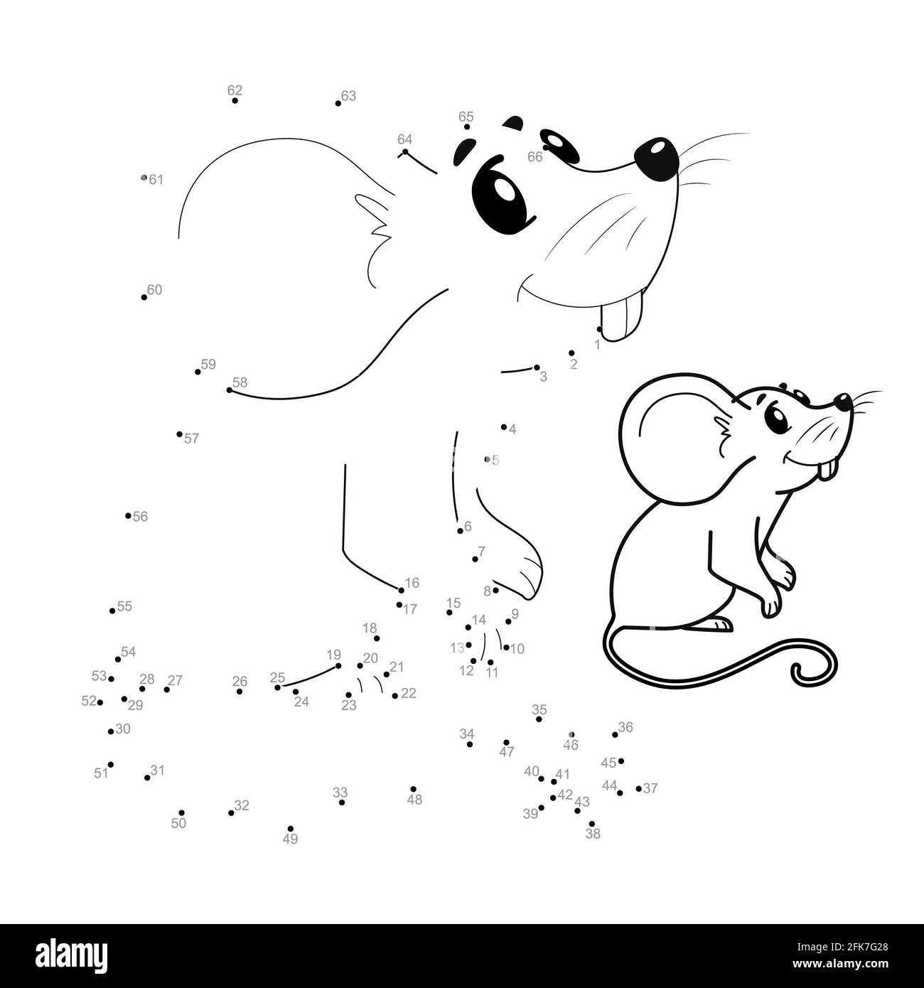 Dot to dot puzzle for children. Connect dots game. mouse illustration ...
