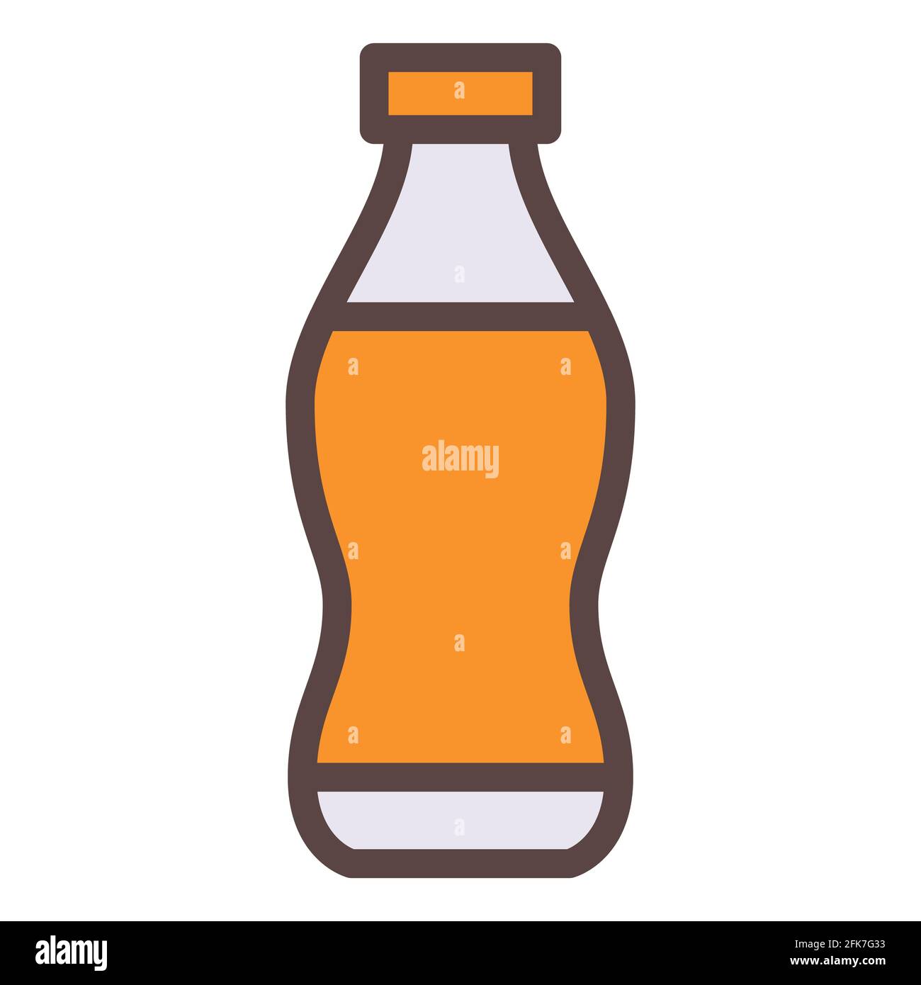 cola soda bottle single isolated icon with filled line style vector ...