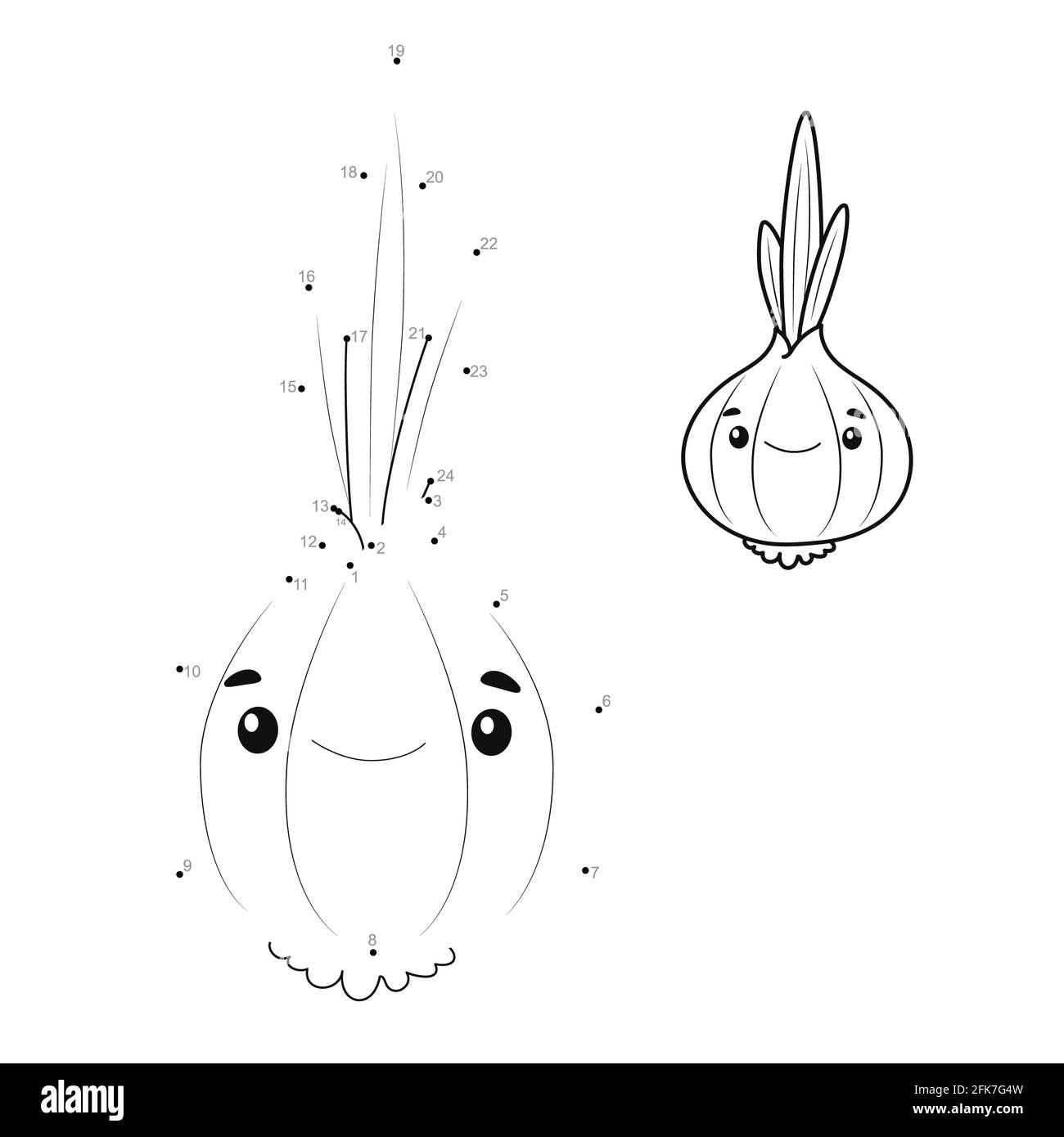 Dot to dot puzzle for children. Connect dots game. onion illustration ...