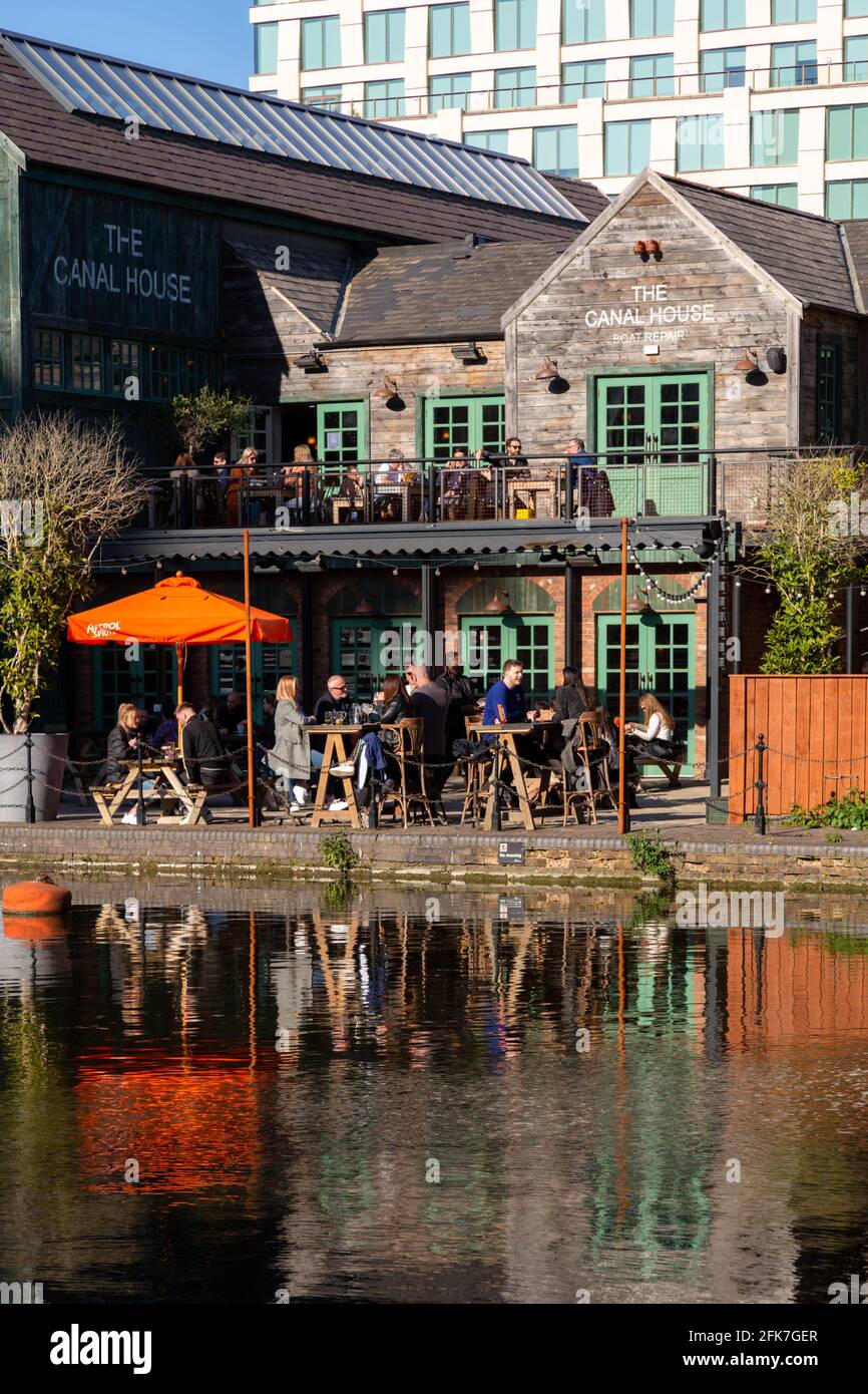 The Canal House pub and restaurant, Birmingham UK Stock Photo - Alamy