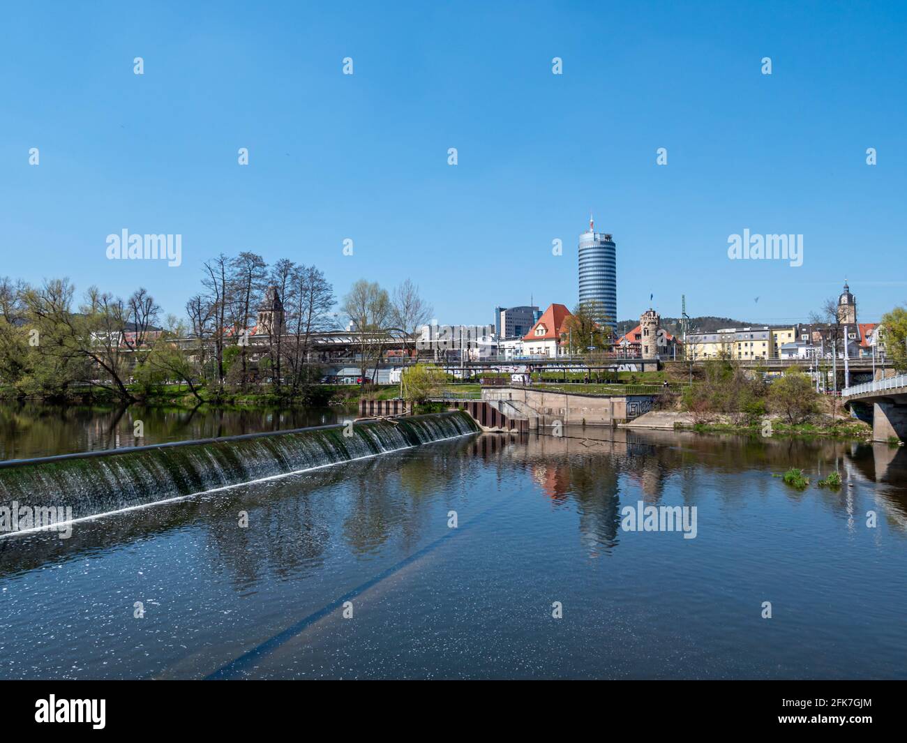 View of Jena in Thuringia with the Saale river Stock Photo - Alamy