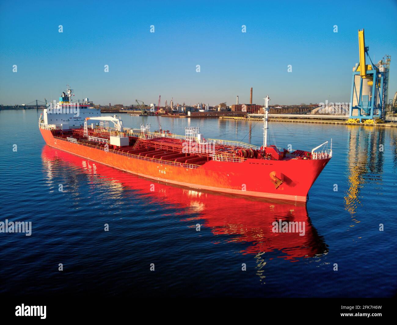 Cargo Ship in the Delaware River Stock Photo - Alamy