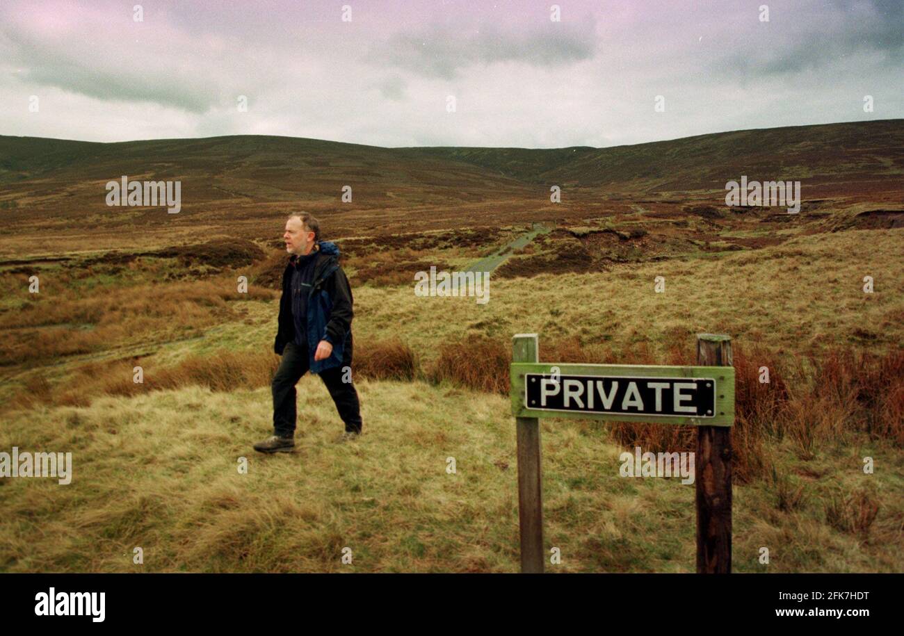 Steve Goodwin walking across the Abbeystead Estate 1998Which is owned ...
