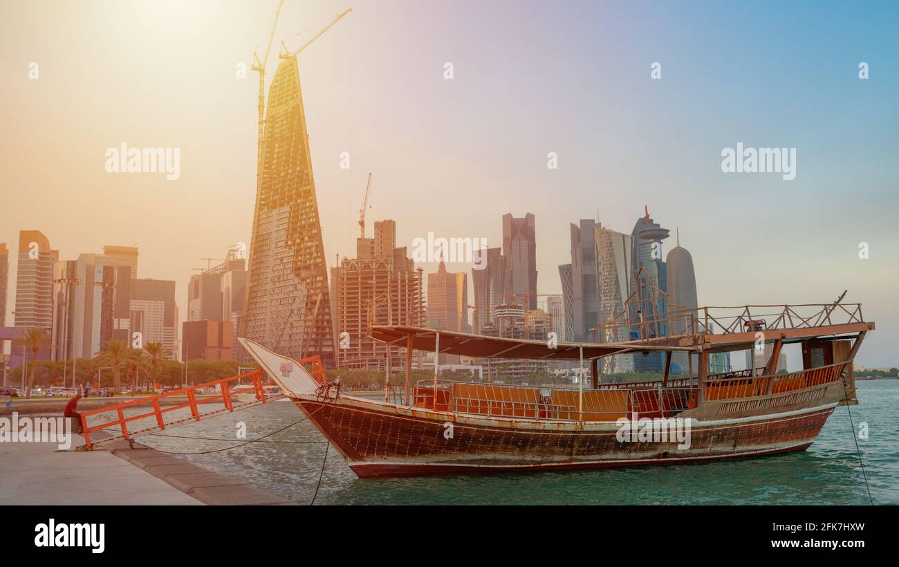 Background image of Doha city. Landscape Stock Photo - Alamy