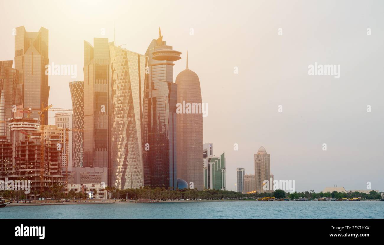 Background image of Doha city. Landscape Stock Photo - Alamy