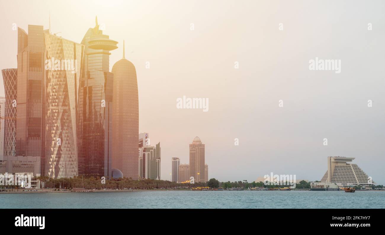 Background image of Doha city. Landscape Stock Photo - Alamy