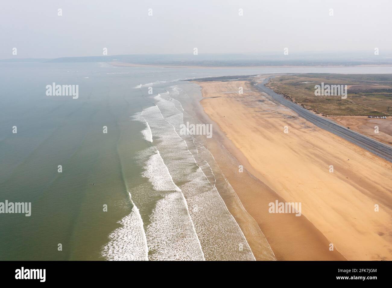 Aerial view of Westward Ho! beach, North Devon Stock Photo - Alamy