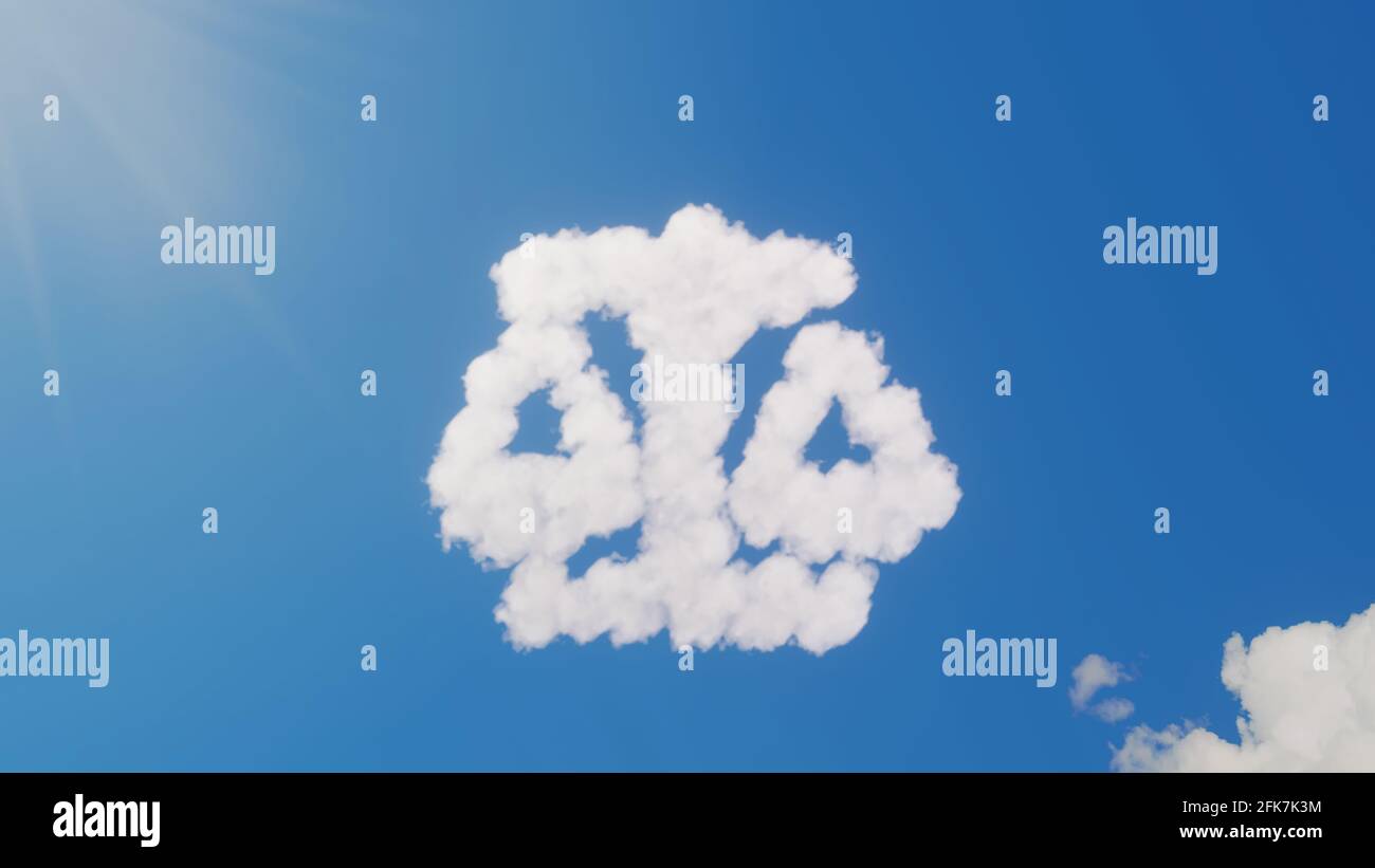 3d rendering of white fluffy clouds in shape of symbol of balance scale ...