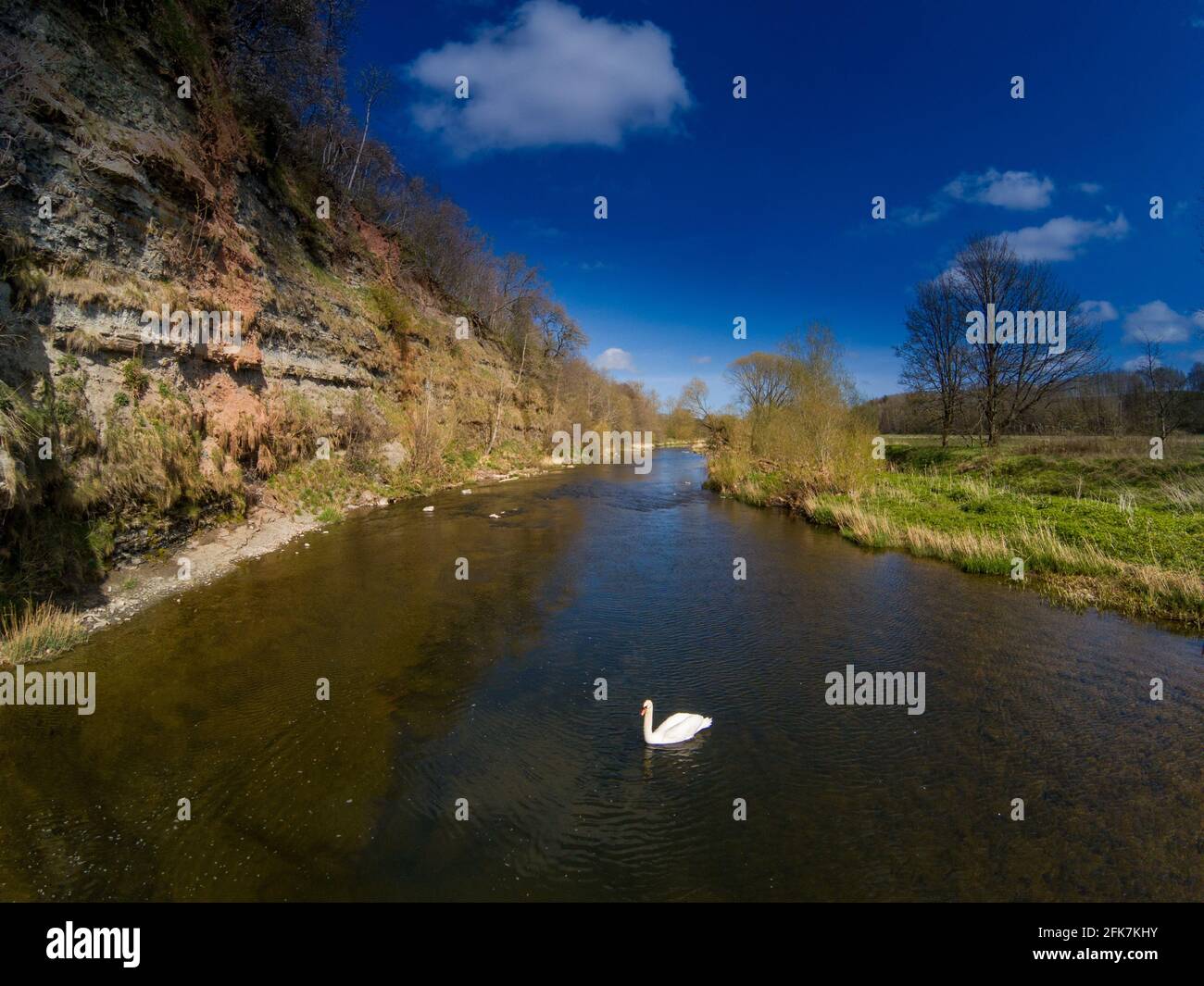 The Whiteadder Water a tributary of the River Tweed near Chirnside ...