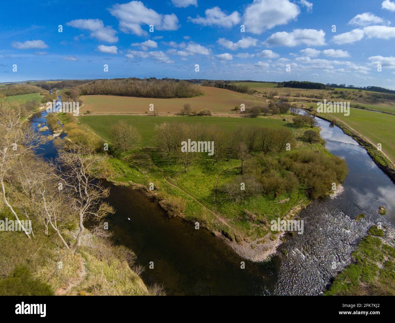 The Whiteadder Water a tributary of the River Tweed near Chirnside ...