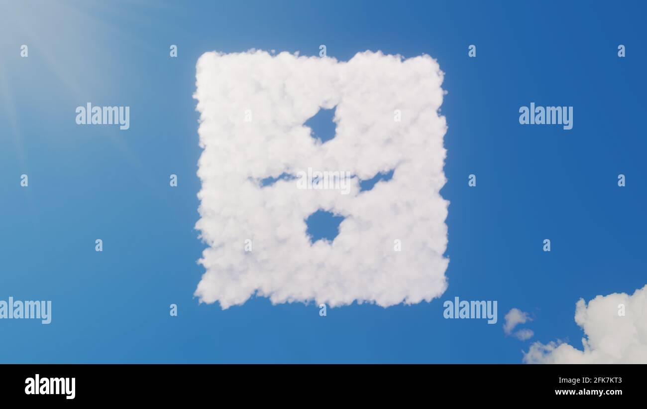3d rendering of white fluffy clouds in shape of symbol of divide symbol ...
