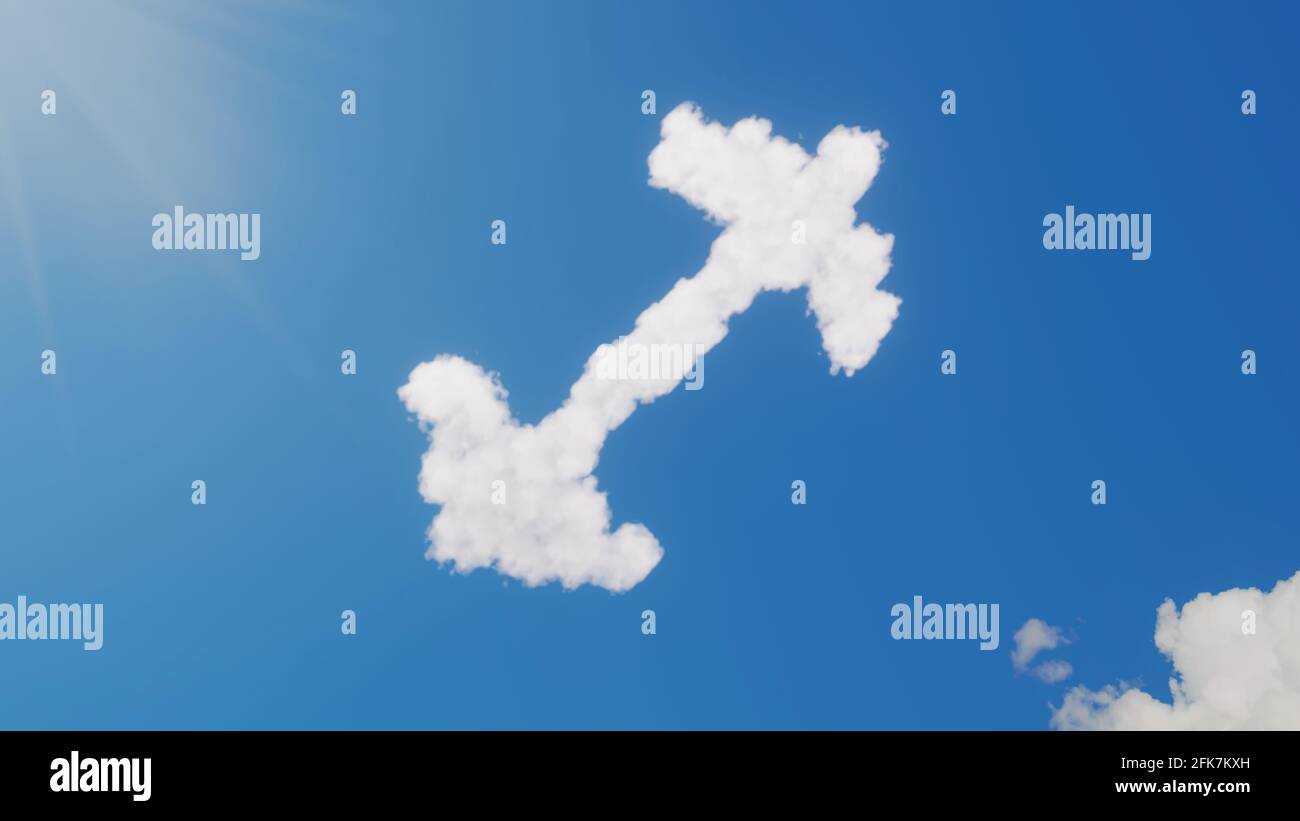 3d rendering of white fluffy clouds in shape of symbol of heavy fitness ...
