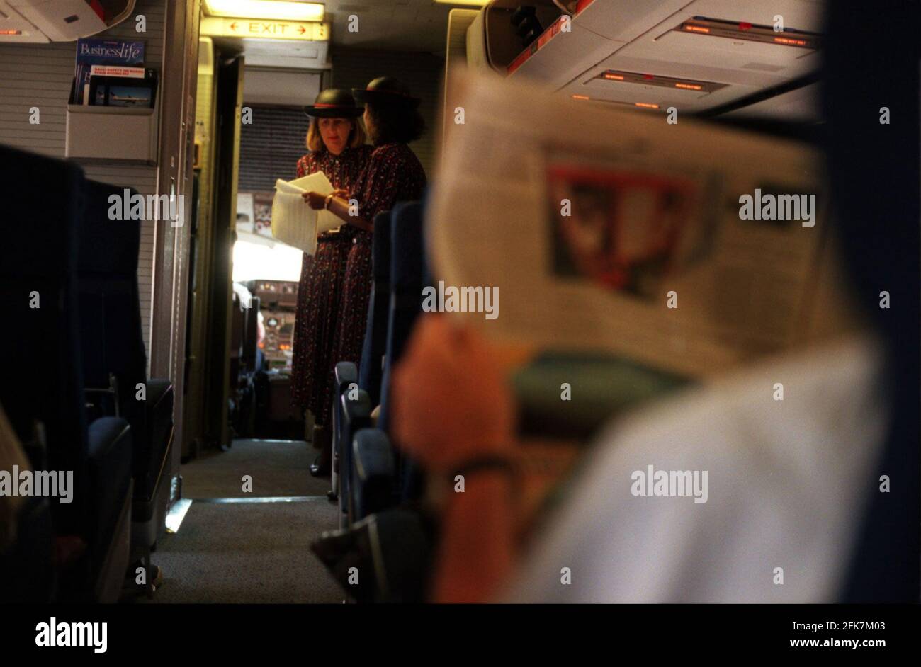 Air Hostesses onboard aeroplane Stock Photo - Alamy