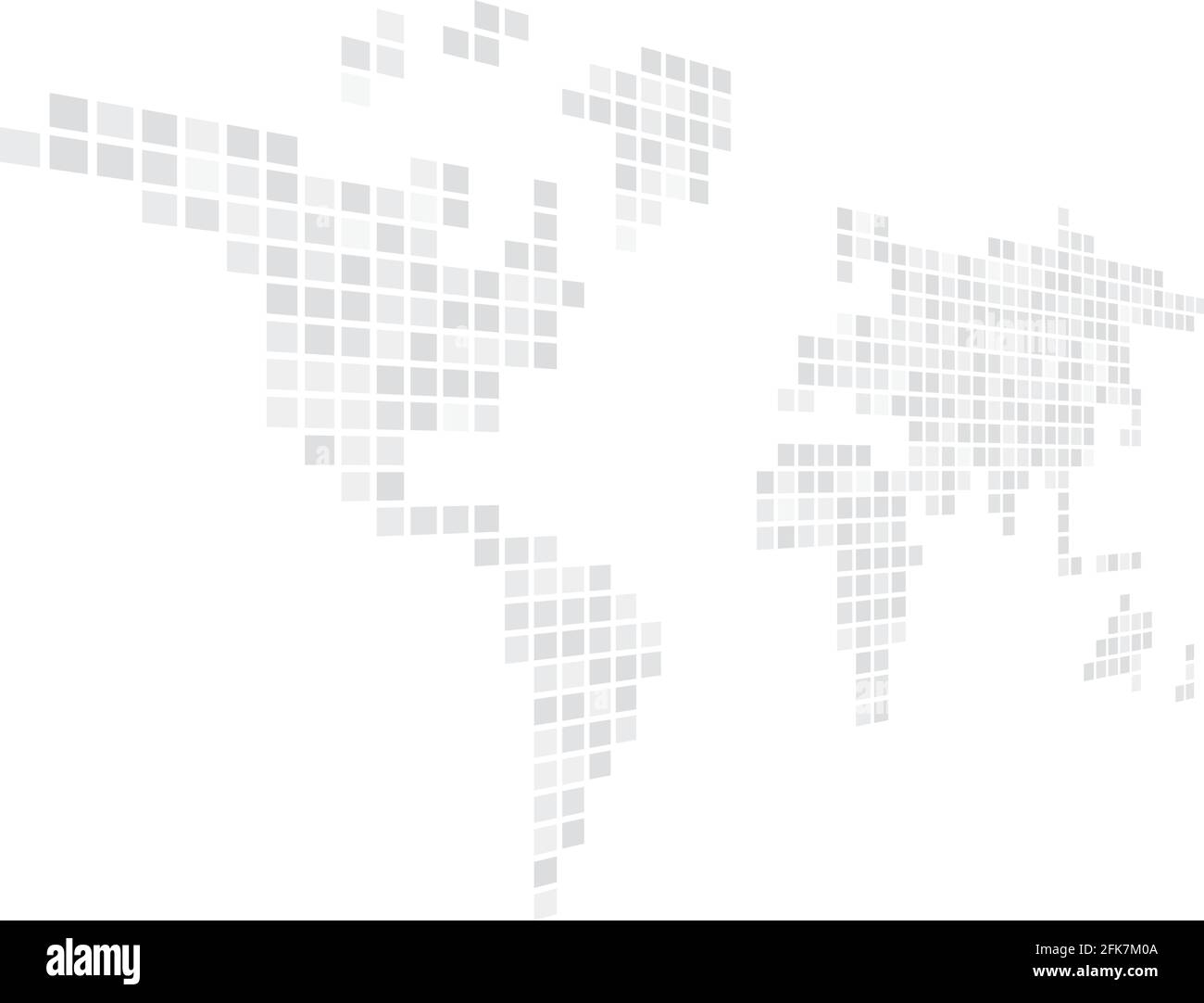 Pixelized map of World. Side perspective. Black vector map Stock Vector ...