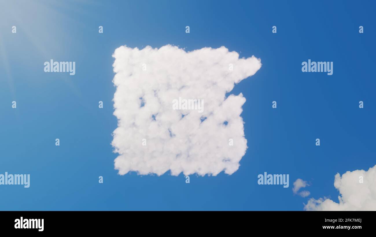 3d rendering of white fluffy clouds in shape of symbol of check mark in ...