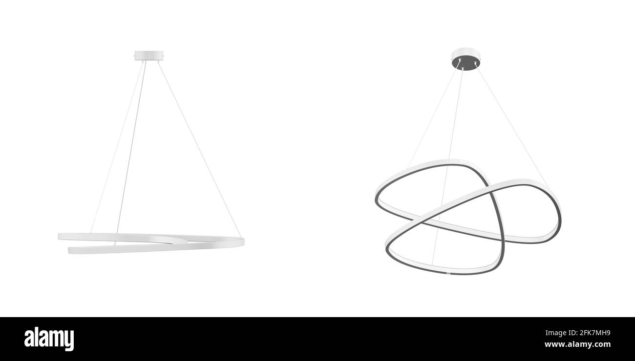 Modern ceiling lamp mockup on white background - copy space - 3D render ...
