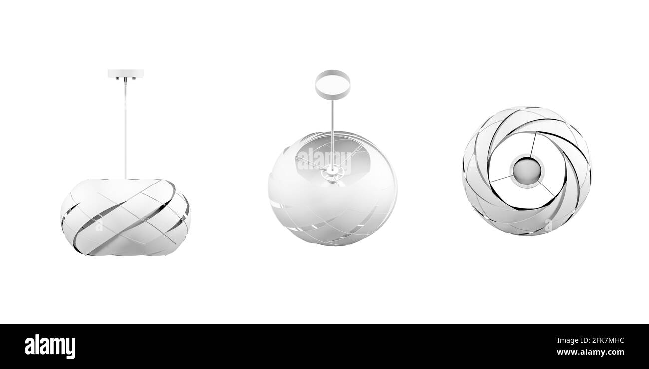 Modern ceiling lamp mockup on white background - copy space - 3D render ...