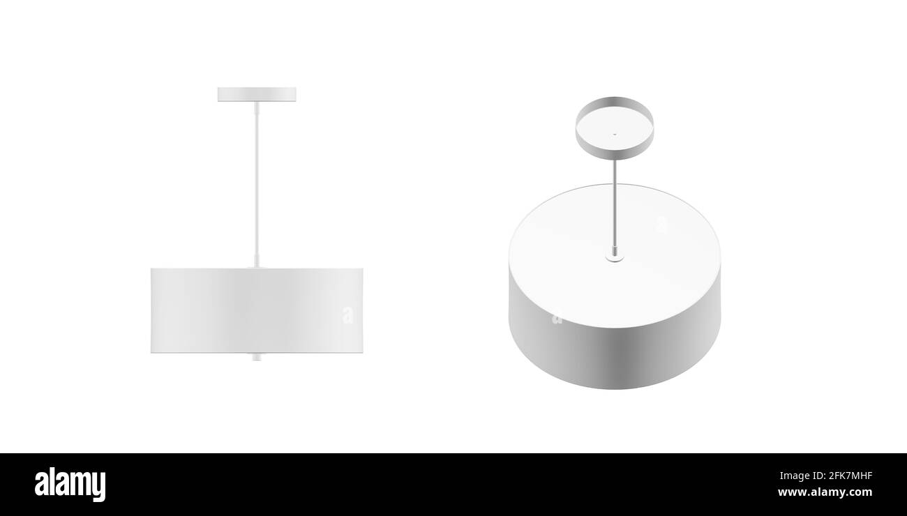 Modern ceiling lamp mockup on white background - copy space - 3D render ...