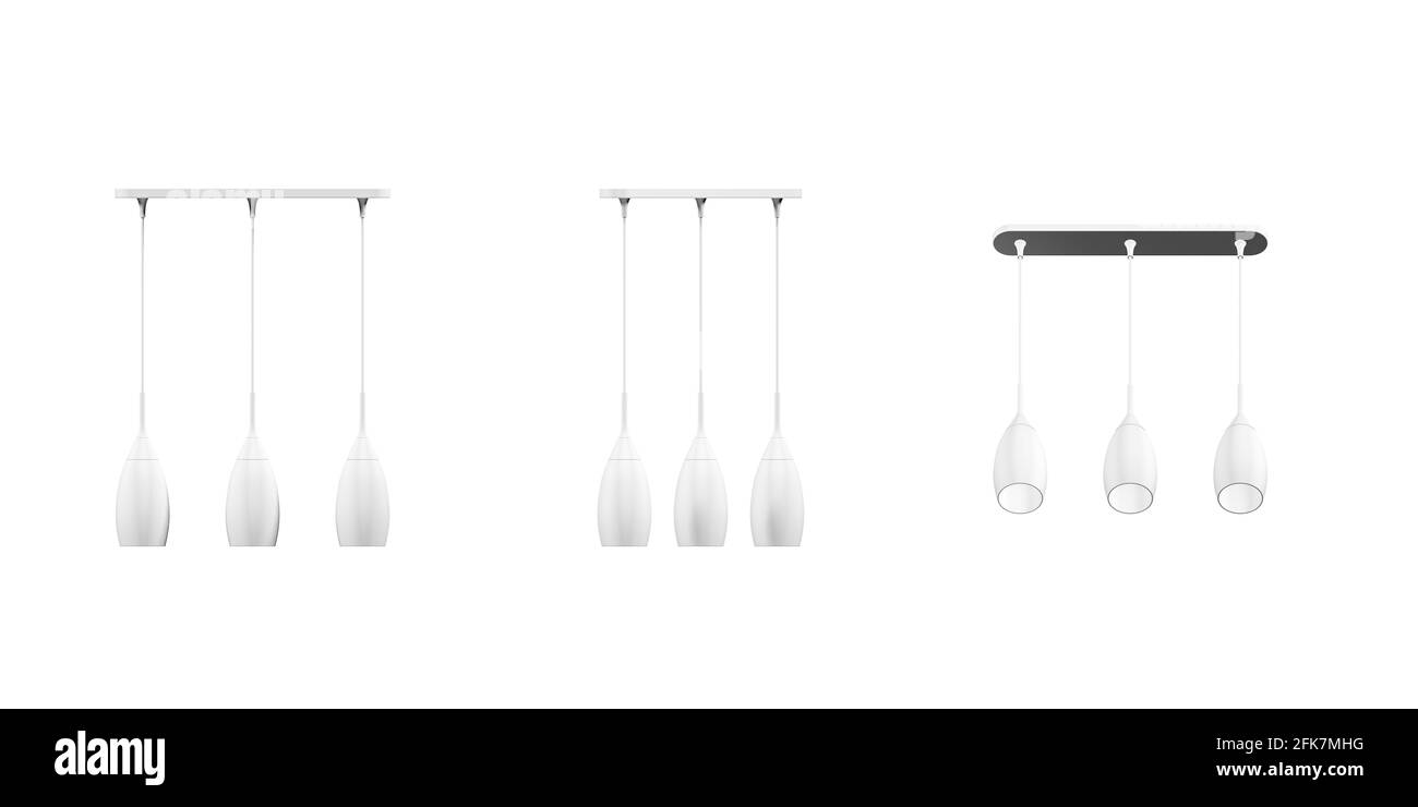 Modern ceiling lamp mockup on white background - copy space - 3D render ...