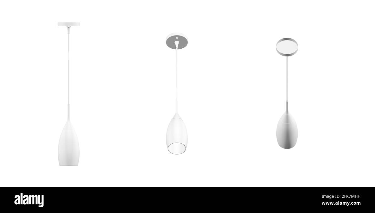 Modern ceiling lamp mockup on white background - copy space - 3D render ...