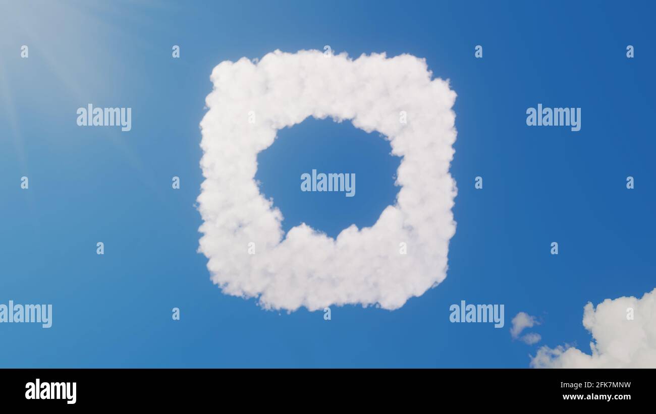 3d rendering of white fluffy clouds in shape of symbol of communication ...
