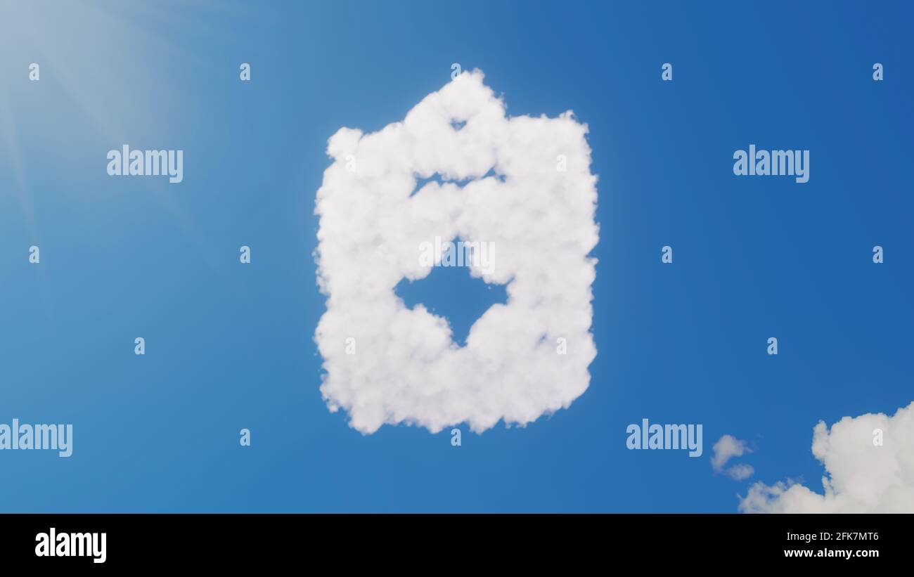 3d rendering of white fluffy clouds in shape of symbol of medical notes ...