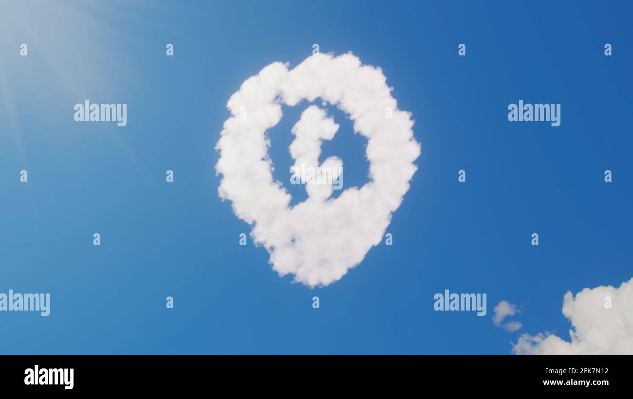 3d rendering of white fluffy clouds in shape of symbol of placeholder ...