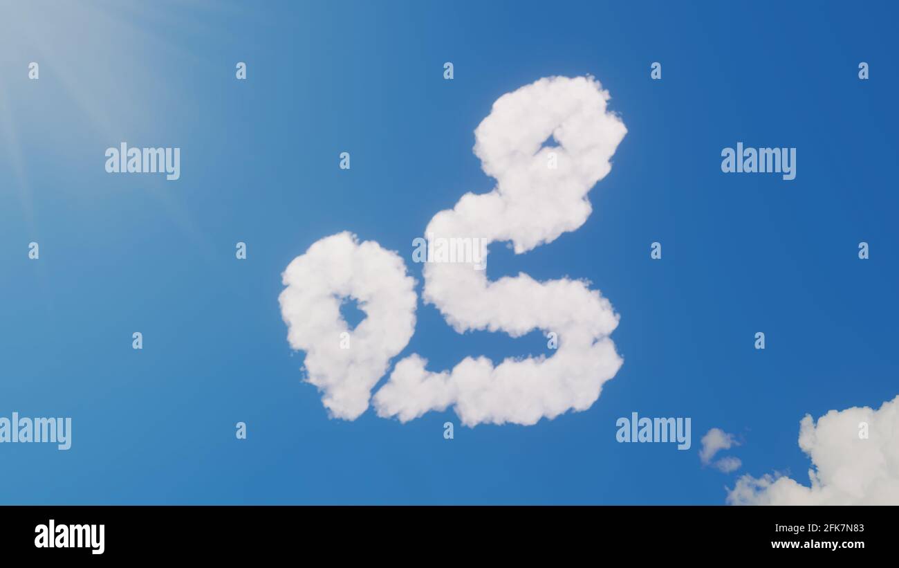 3d rendering of white fluffy clouds in shape of symbol of placeholders ...