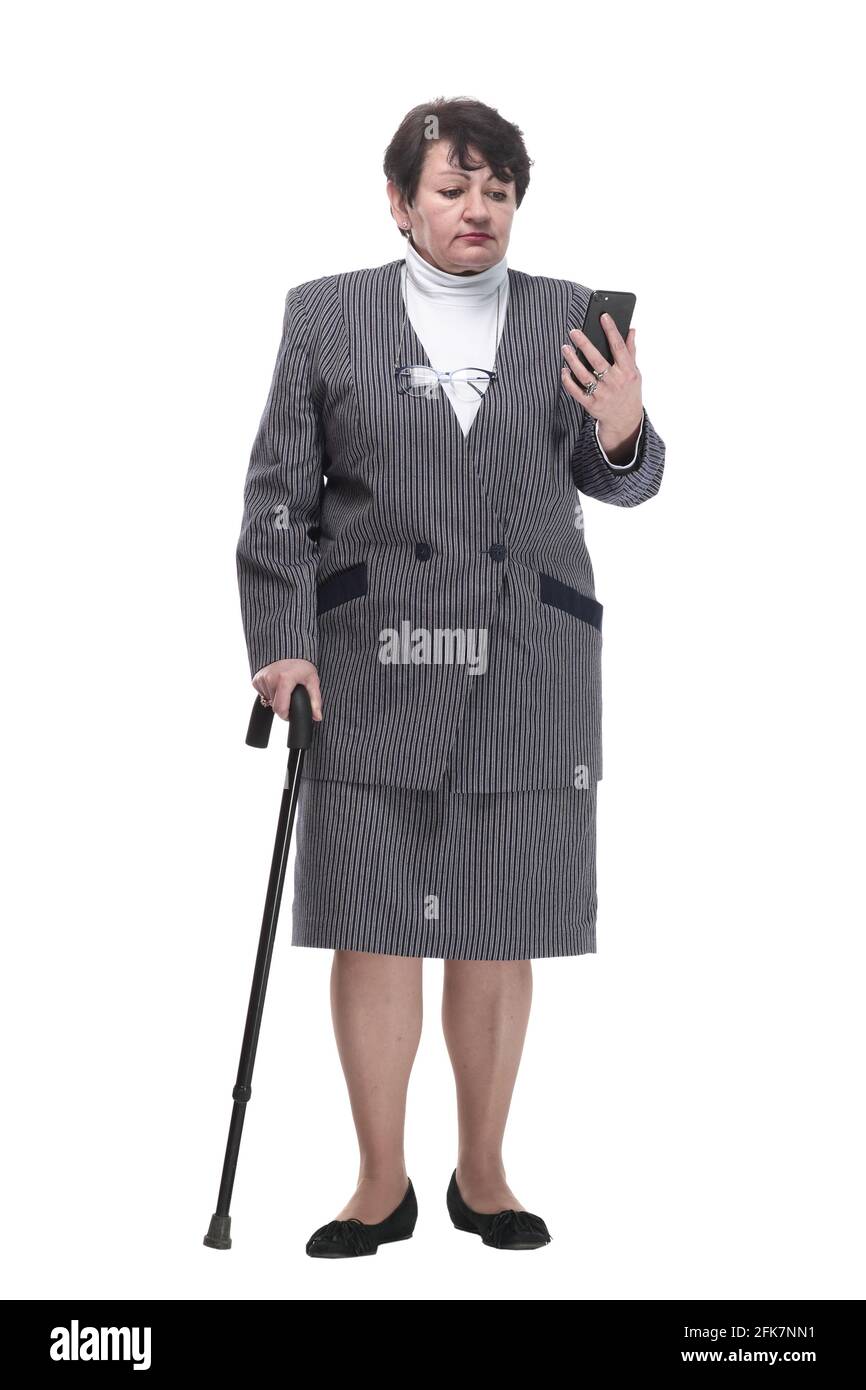 Elderly woman smartphone in Cut Out Stock Images & Pictures - Alamy