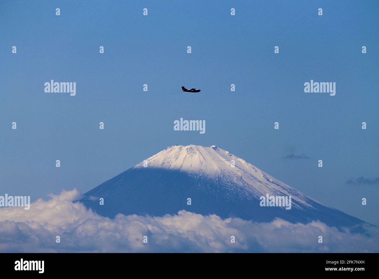 Mount Fuji and a plane Stock Photo - Alamy