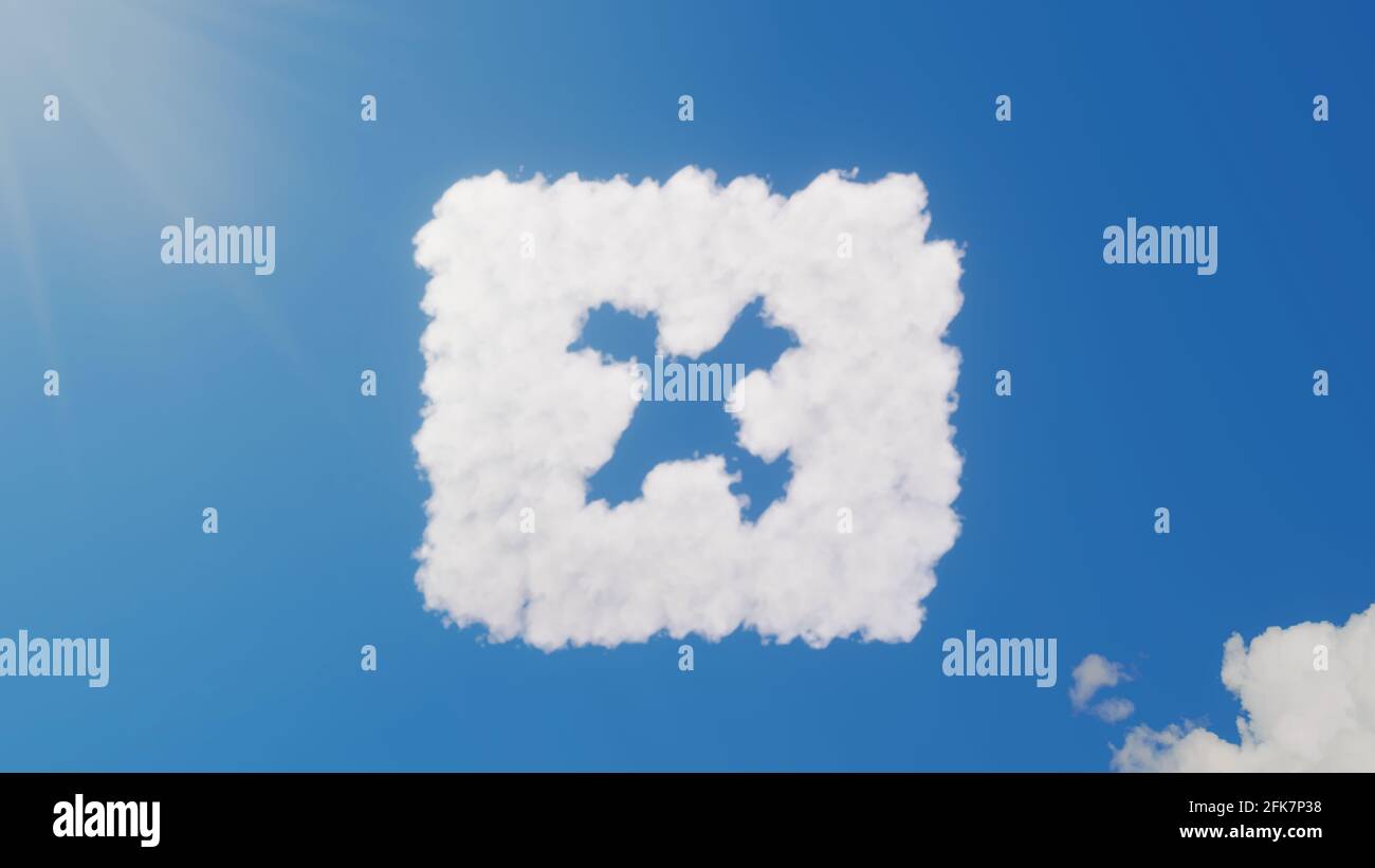 3d rendering of white fluffy clouds in shape of symbol of cancel cross ...