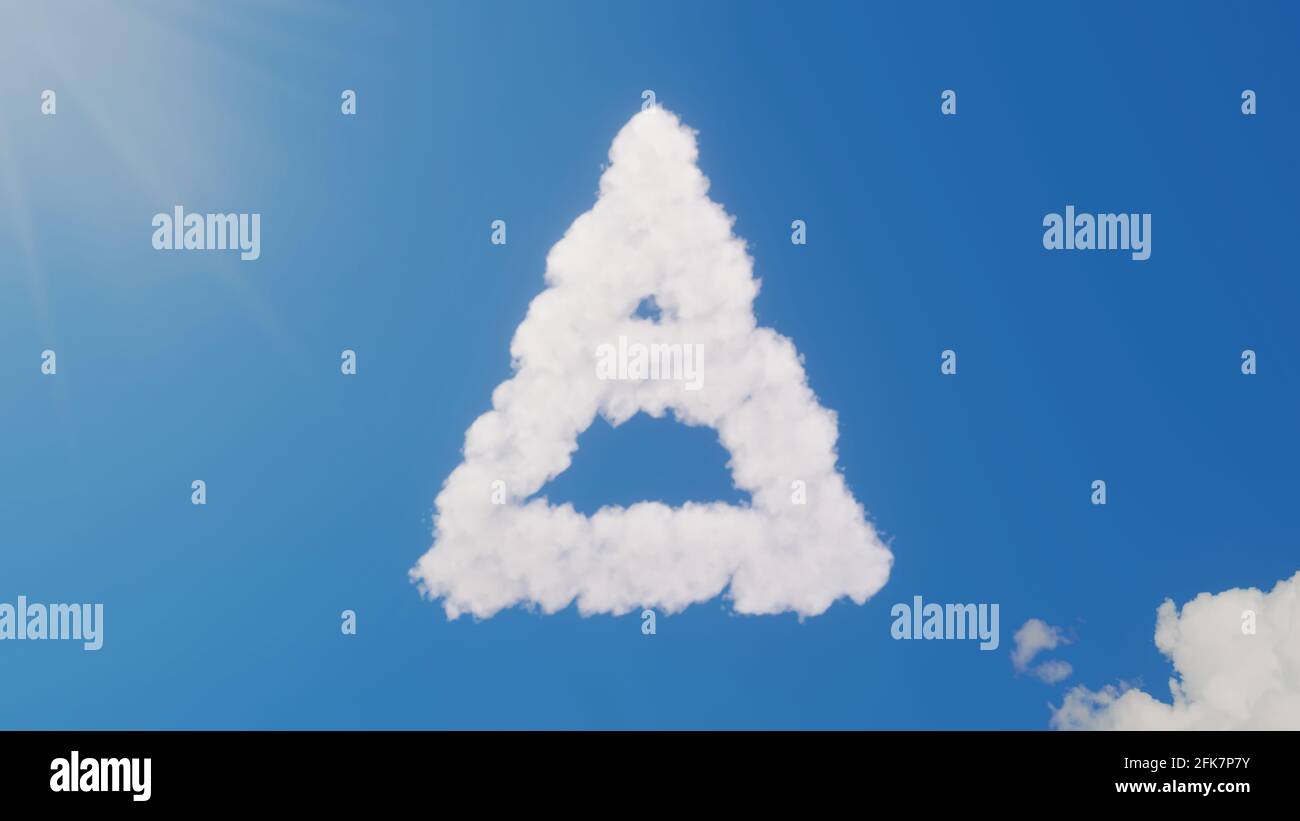 3d rendering of white fluffy clouds in shape of symbol of air symbol ...