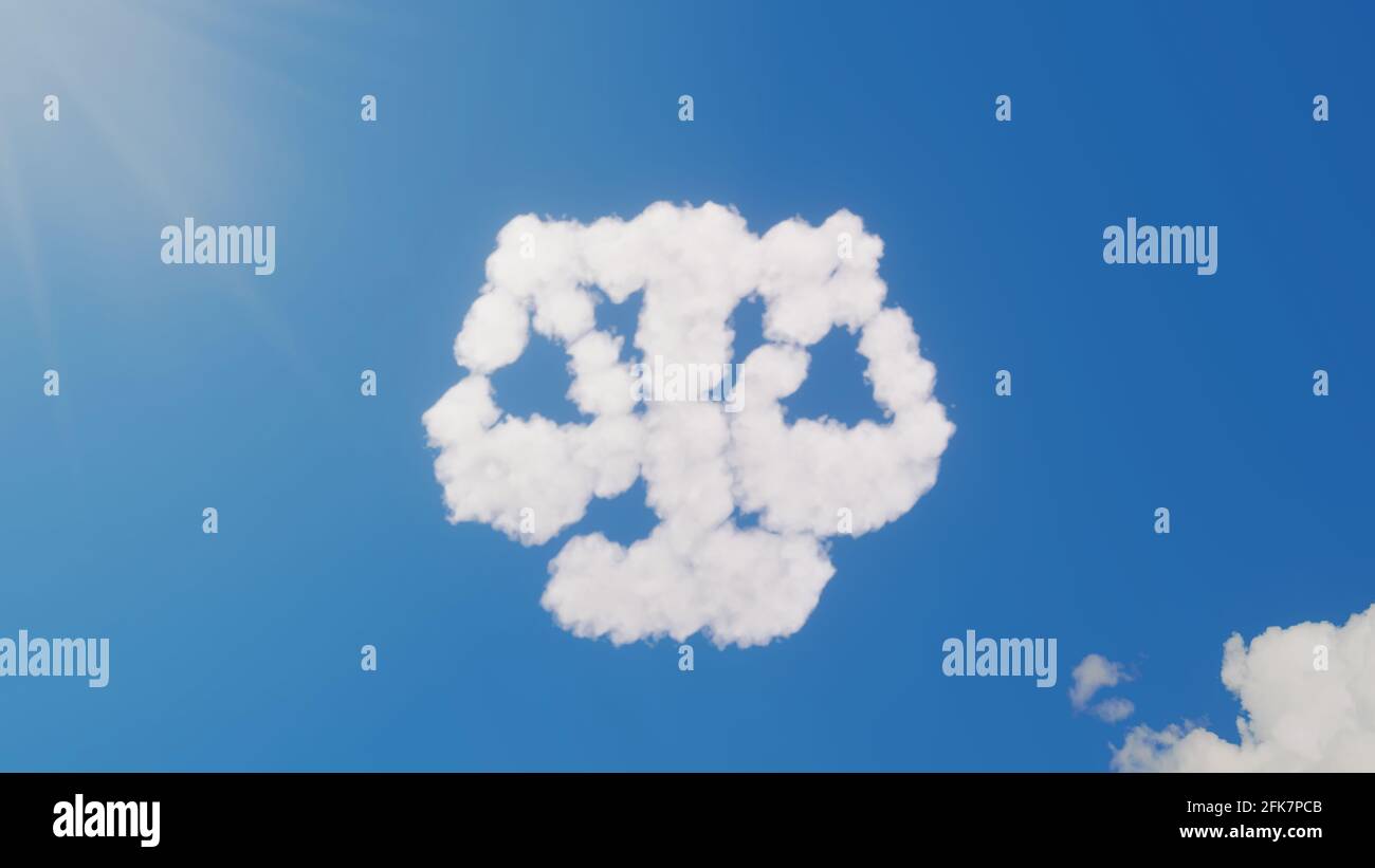 3d rendering of white fluffy clouds in shape of symbol of balance ...