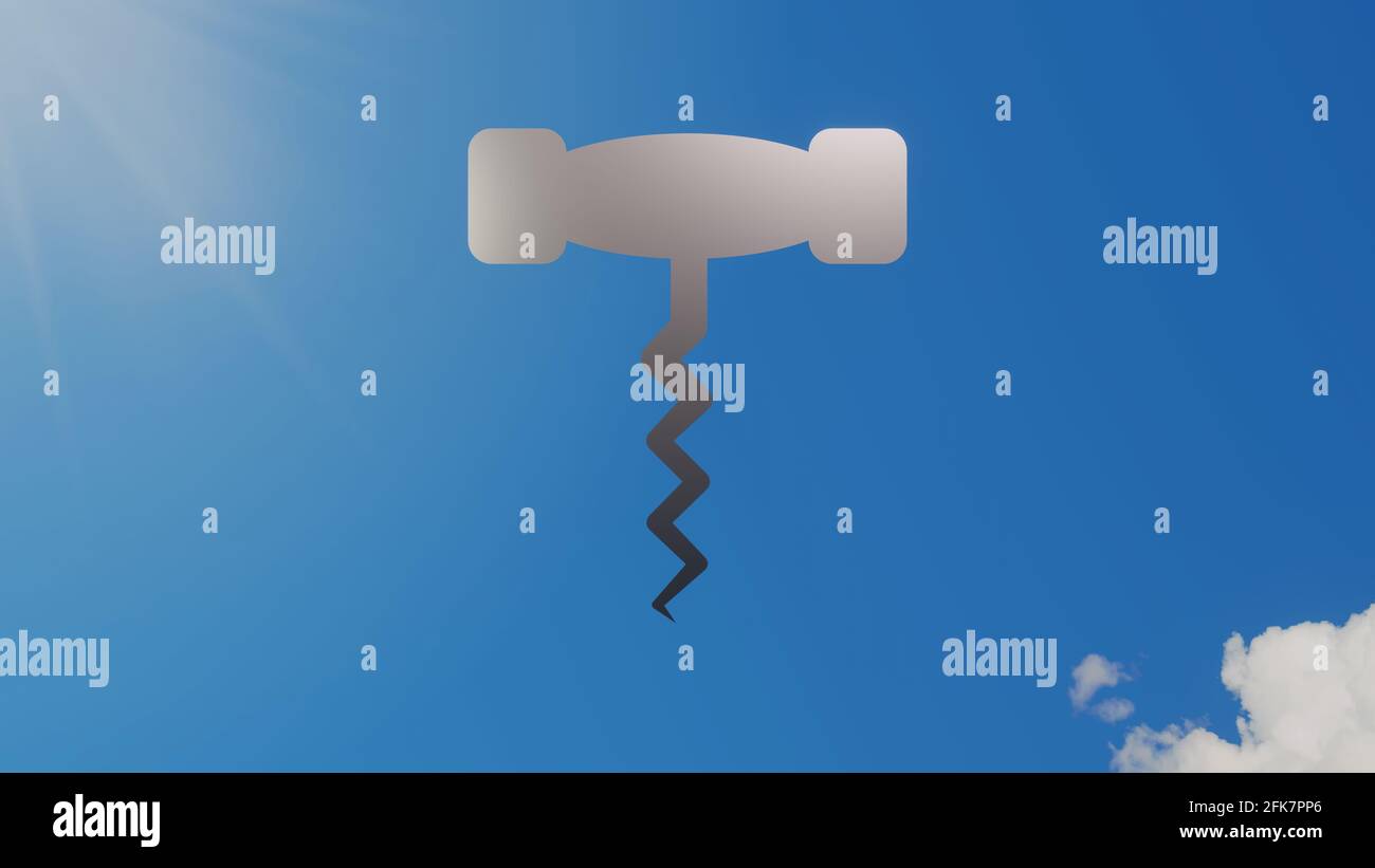 3d rendering of white fluffy clouds in shape of symbol of corkscrew for ...