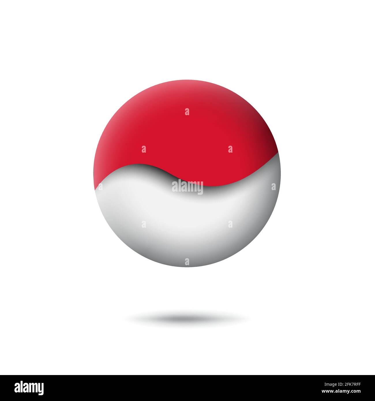 Indonesia flag icon in the shape of circle. Abstract waving flag of ...