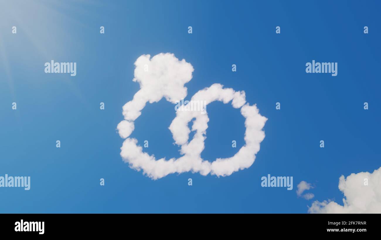3d rendering of white fluffy clouds in shape of symbol of two proposal ...