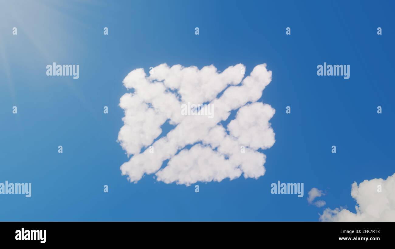 3d rendering of white fluffy clouds in shape of symbol of Scotland flag ...