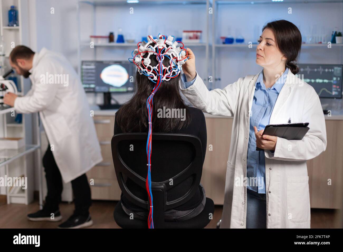 Professional doctor in neuroscience developing treatment for ...