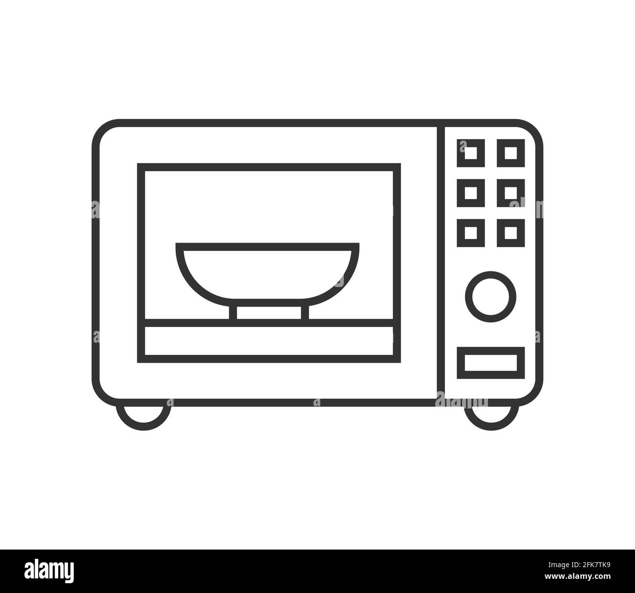 Microwave oven pixel perfect icon vector. Kitchen small appliances line ...