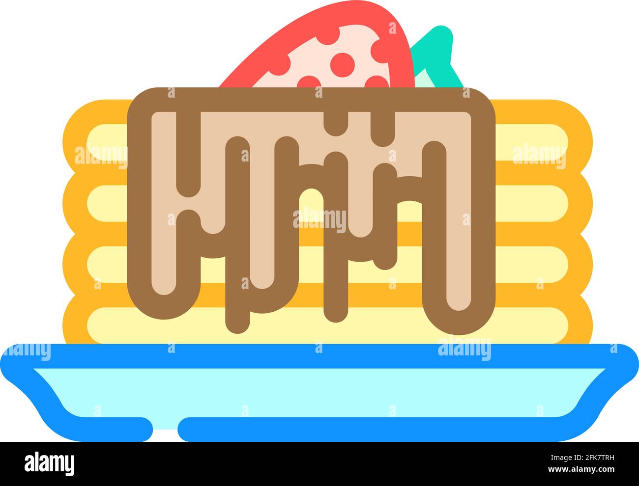 cake with chocolate and strawberry color icon vector illustration Stock ...