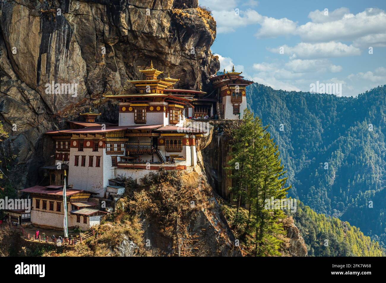The heavenly Taktshang Dzong or Tiger's Nest monastery in Bhutan Stock ...