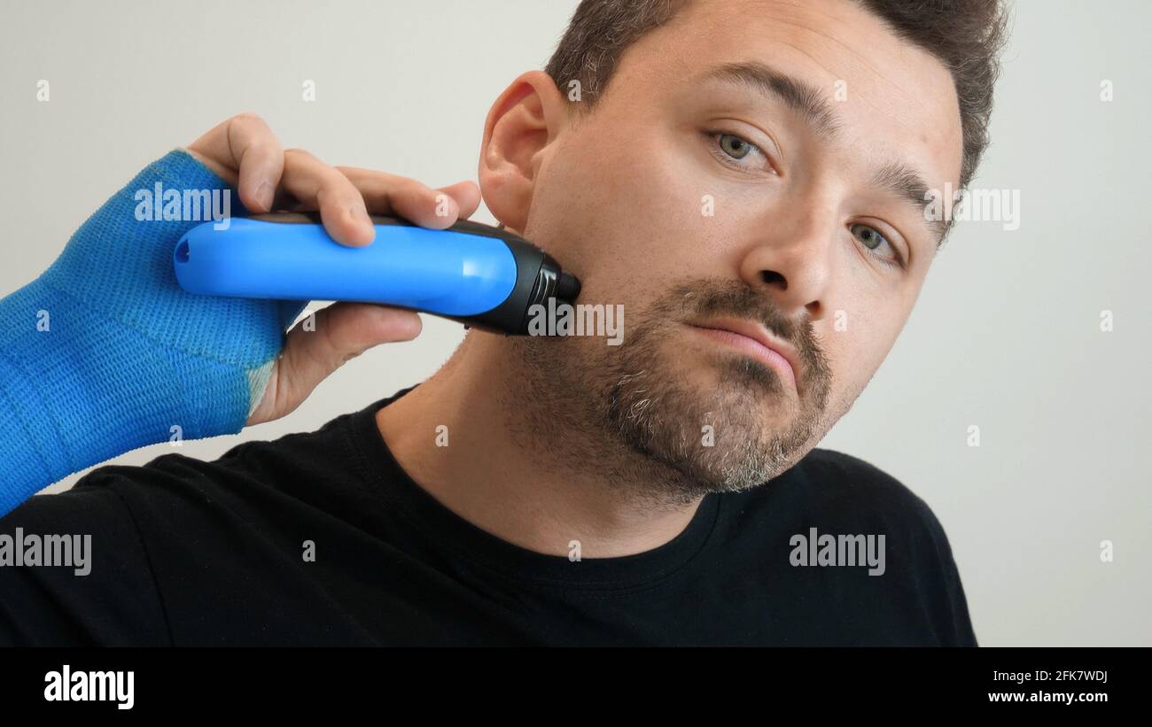 Man plaster shaving hi-res stock photography and images - Alamy