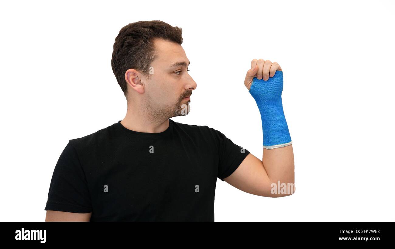 Broken arm and wrist in plaster hi-res stock photography and images - Alamy