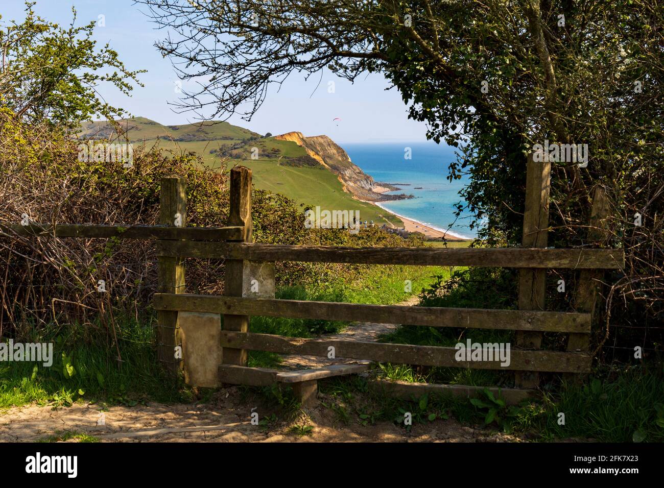 Dorset coast path stile hi-res stock photography and images - Alamy