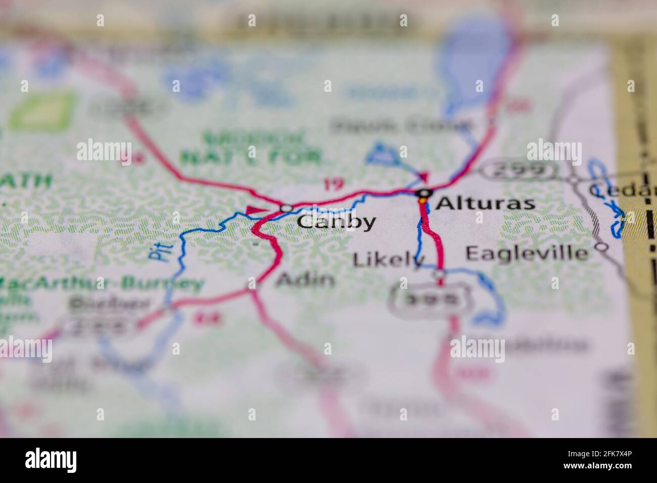 Canby California USA shown on a Geography map or road map Stock Photo ...