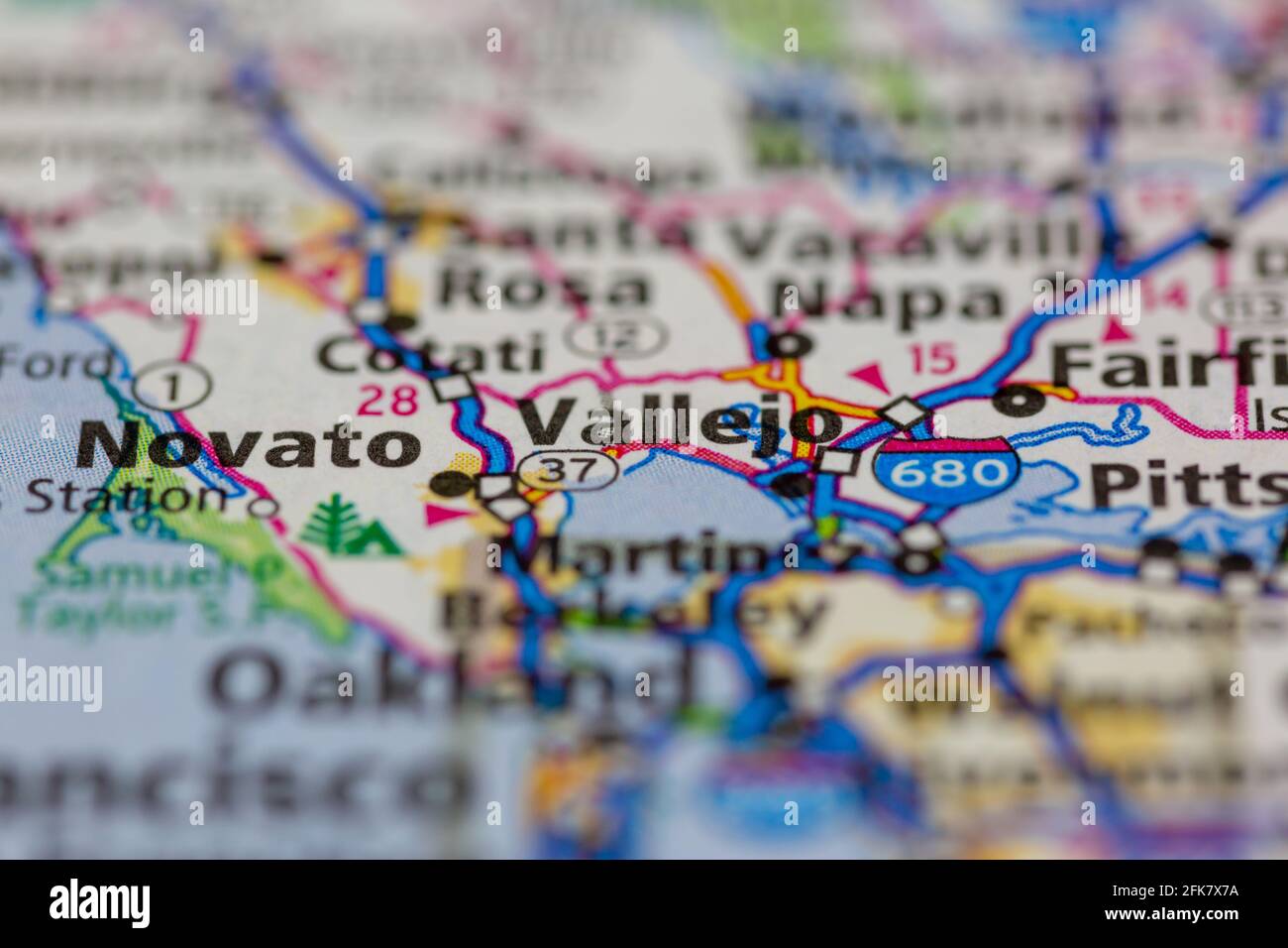 Vallejo California USA shown on a Geography map or road map Stock Photo ...